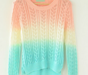 Cute Gradient Colorful Sweater on Luulla